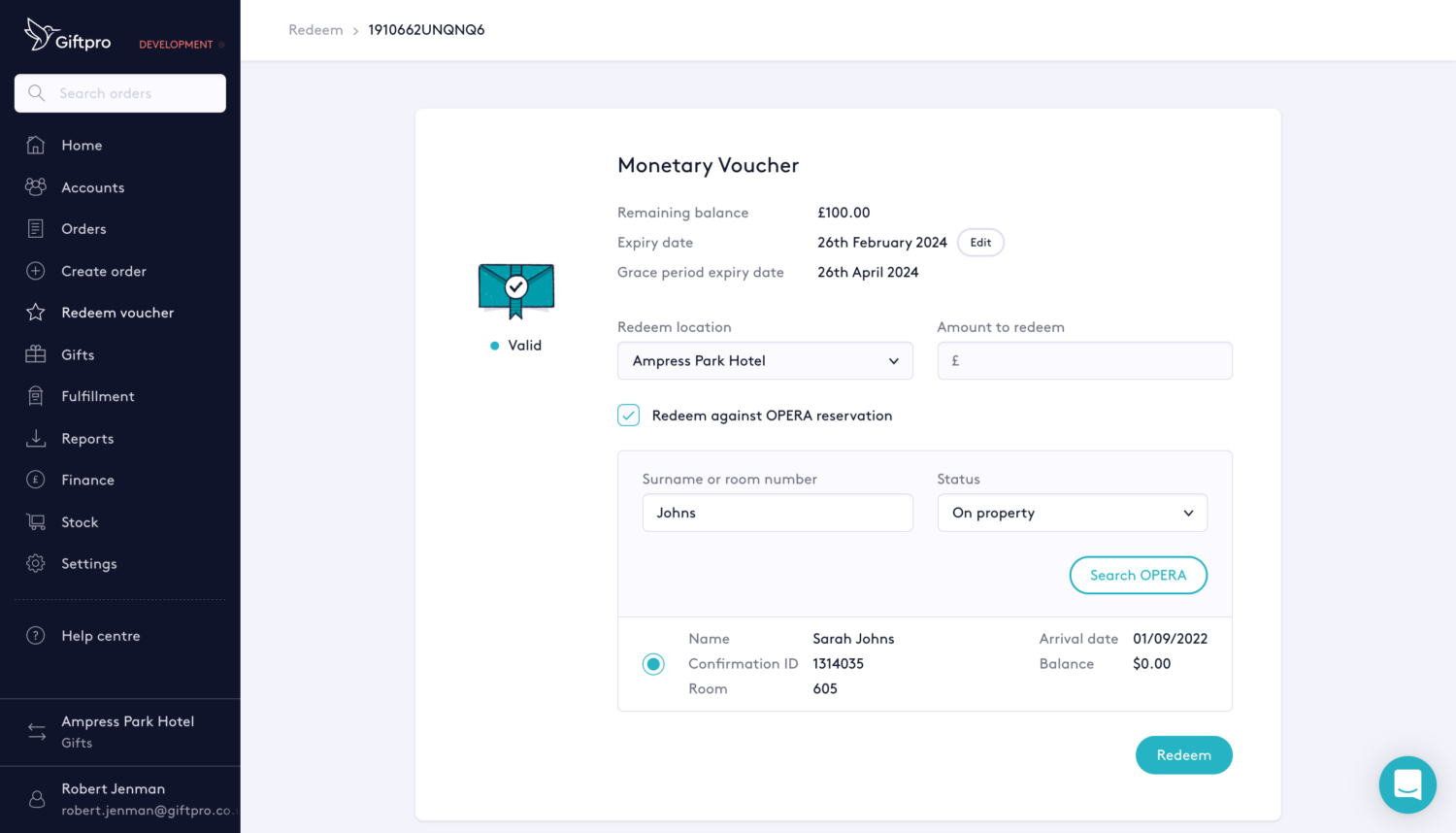 Opera by Oracle | Integration partners | Giftpro