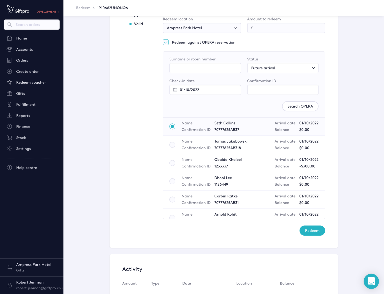Opera by Oracle | Integration partners | Giftpro